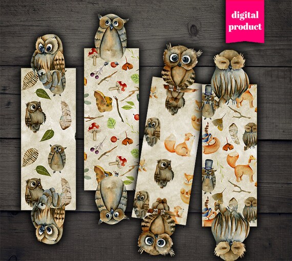 DIGITAL Owl Bookmarks Printable Fall Bookmarks VBM2785 | Etsy