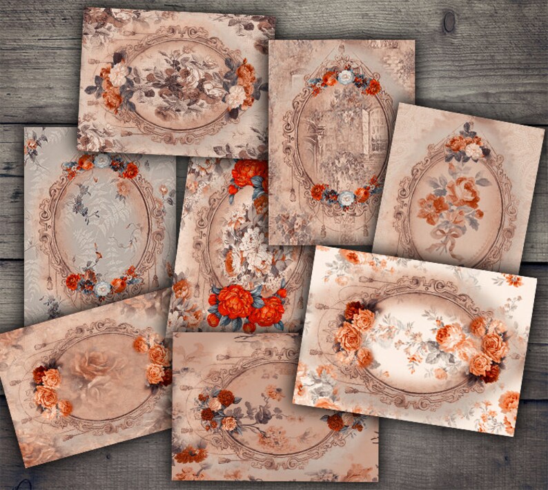 DIGITAL Vintage Rose Cards - Digital Collage Sheet Download - Etsy