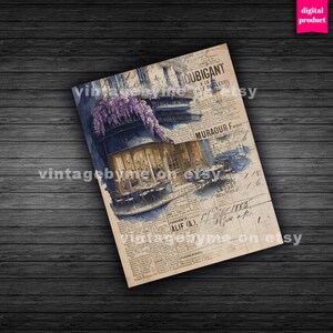 DIGITAL Vintage Parisian Cafe Ephemera - Paris Digital Paper Download ...