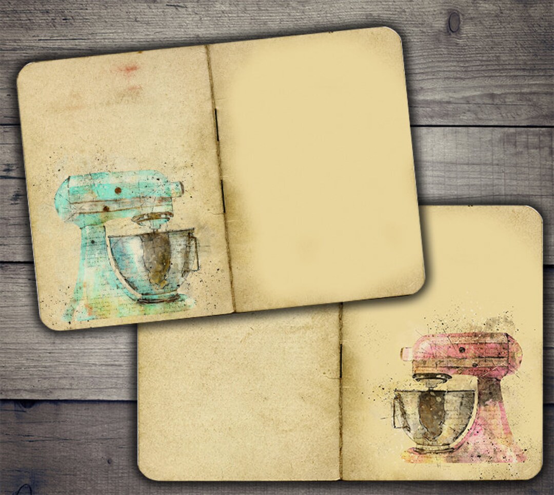 DIGITAL Vintage Mixer Recipe Book Printable - Digital Papers - Digital ...