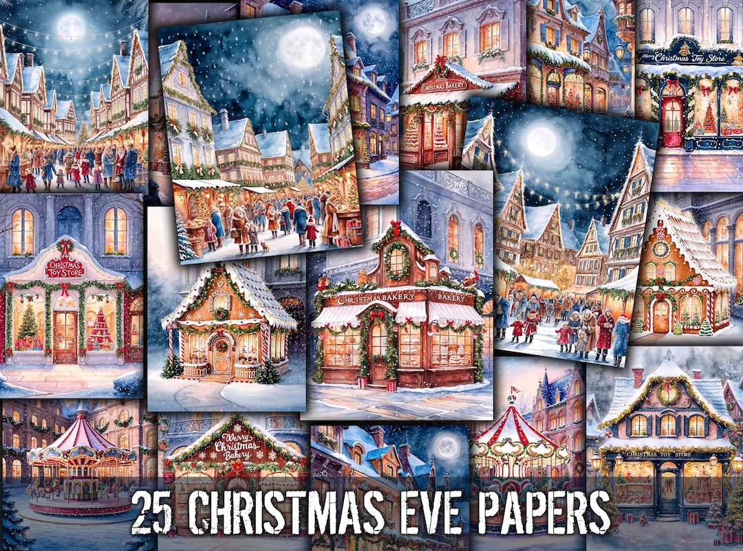 Christmas Paper Download, Printable Christmas Papers, Christmas Eve ...