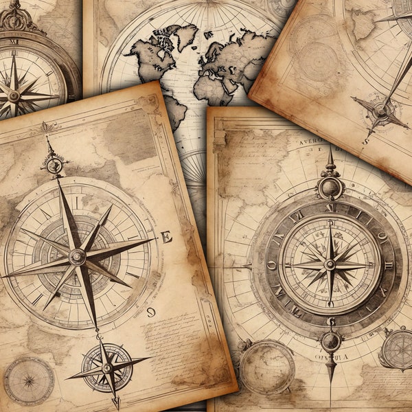 Vintage World Map - Etsy