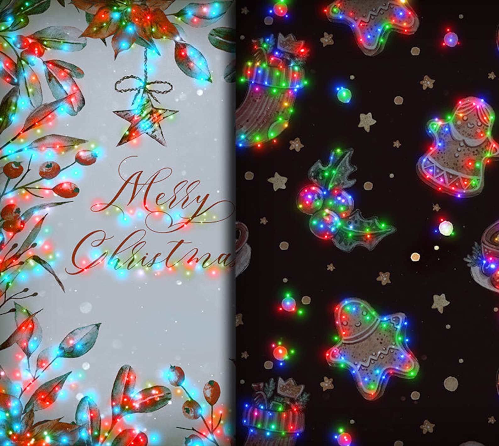 DIGITAL Christmas Lights Digital Paper Download | Etsy