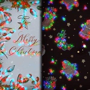 DIGITAL Christmas Lights Digital Paper Download - Etsy