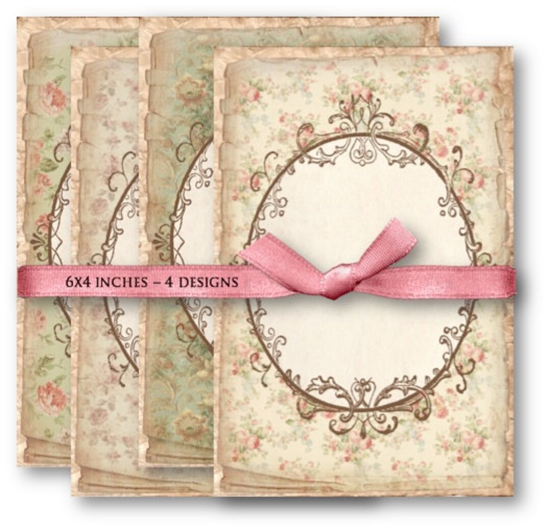 DIGITAL Shabby Chic Frame Backgrounds - Digital Collage Sheet Download ...