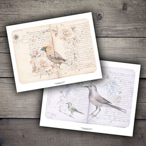 DIGITAL Bird Handwritten Letters Digital Collage Sheet Download - Etsy