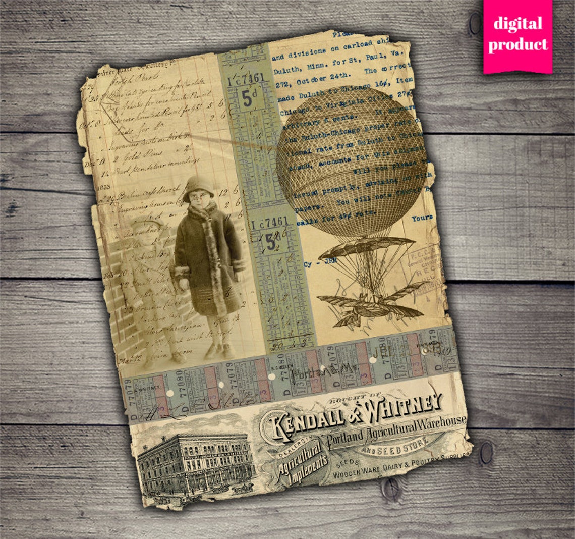 DIGITAL Vintage Grunge Ephemera Printable Grunge Ephemera - Etsy