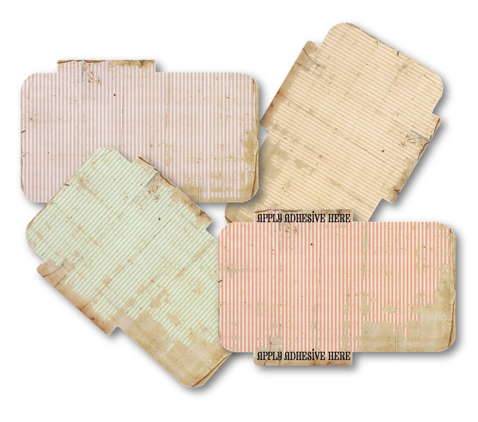 DIGITAL Shabby Stripe Envelopes Digital Collage Sheet | Etsy