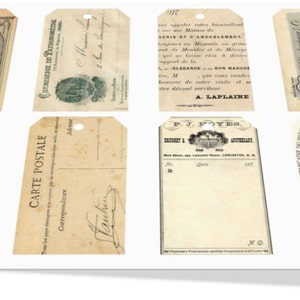 DIGITAL Vintage Ephemera Tags Digital Collage Sheet Download - 706 ...