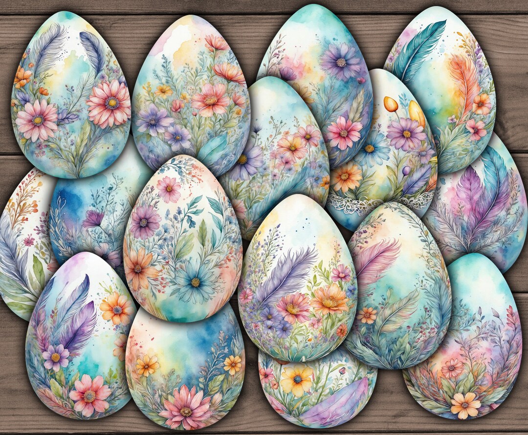 Digital Easter Eggs Clipart, Printable Easter Eggs, Easter Junk ...