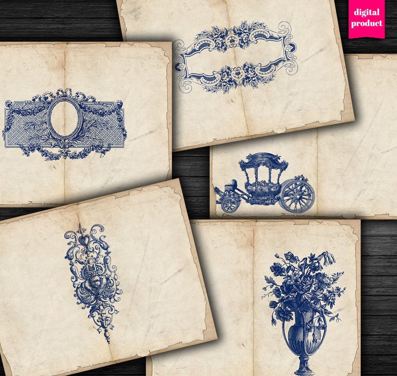 DIGITAL Victorian Junk Journal Pages Printable Junk Journal - Etsy