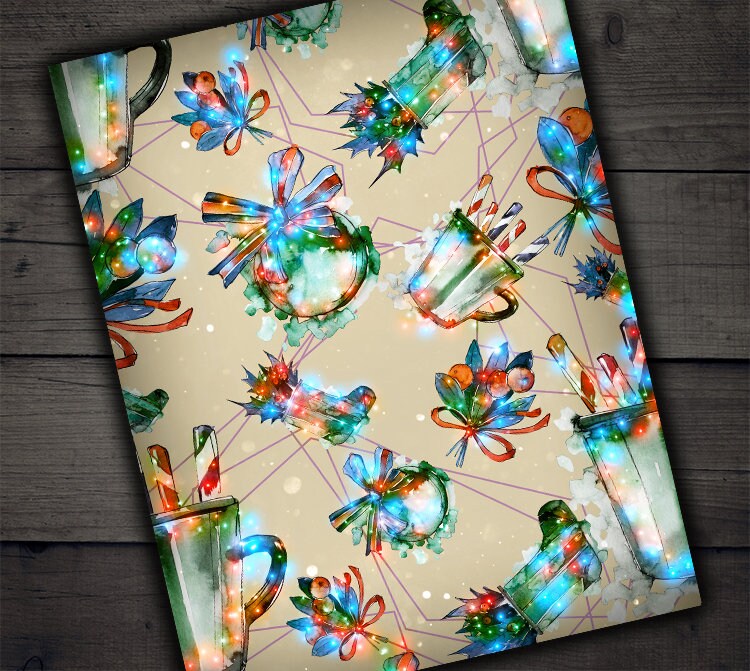 DIGITAL Glowing Christmas Lights Digital Paper Download - Etsy