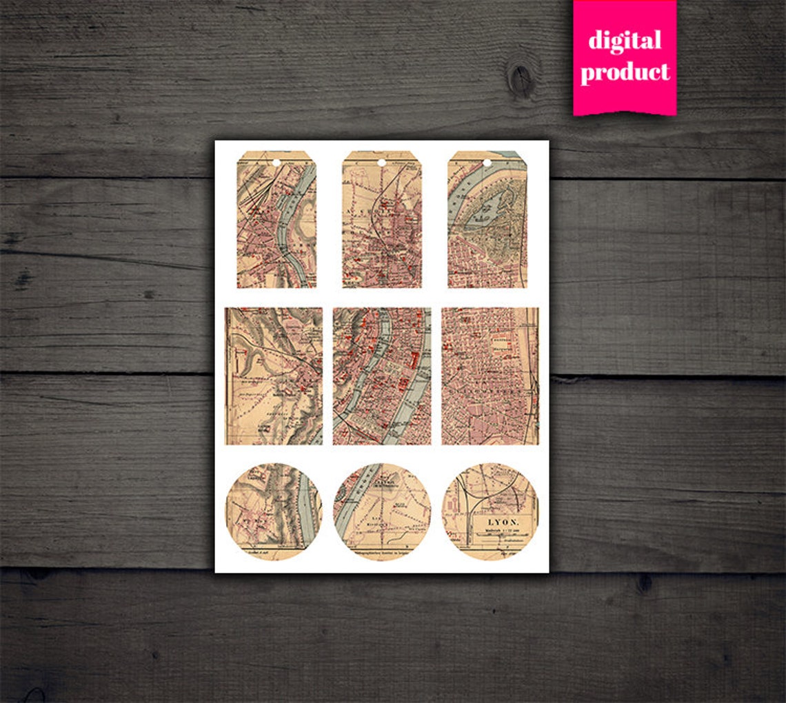DIGITAL Vintage Maps Junk Journal Kit Printable Grunge World | Etsy