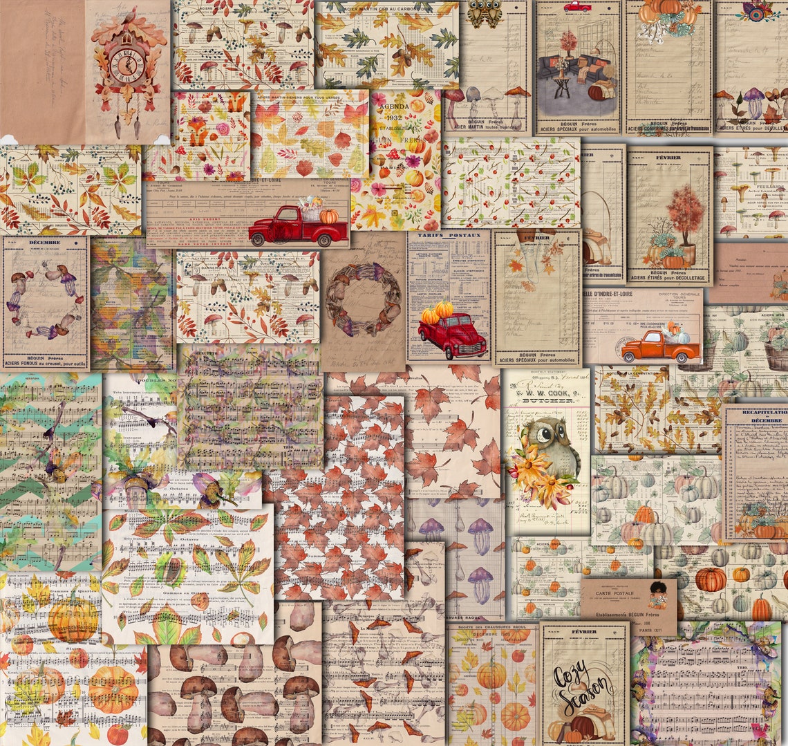 DIGITAL Fall Junk Journal Mega Bundle Ephemera Autumn Junk - Etsy