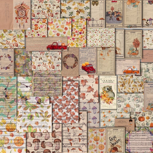 DIGITAL Fall Junk Journal Mega Bundle Ephemera Autumn Junk - Etsy