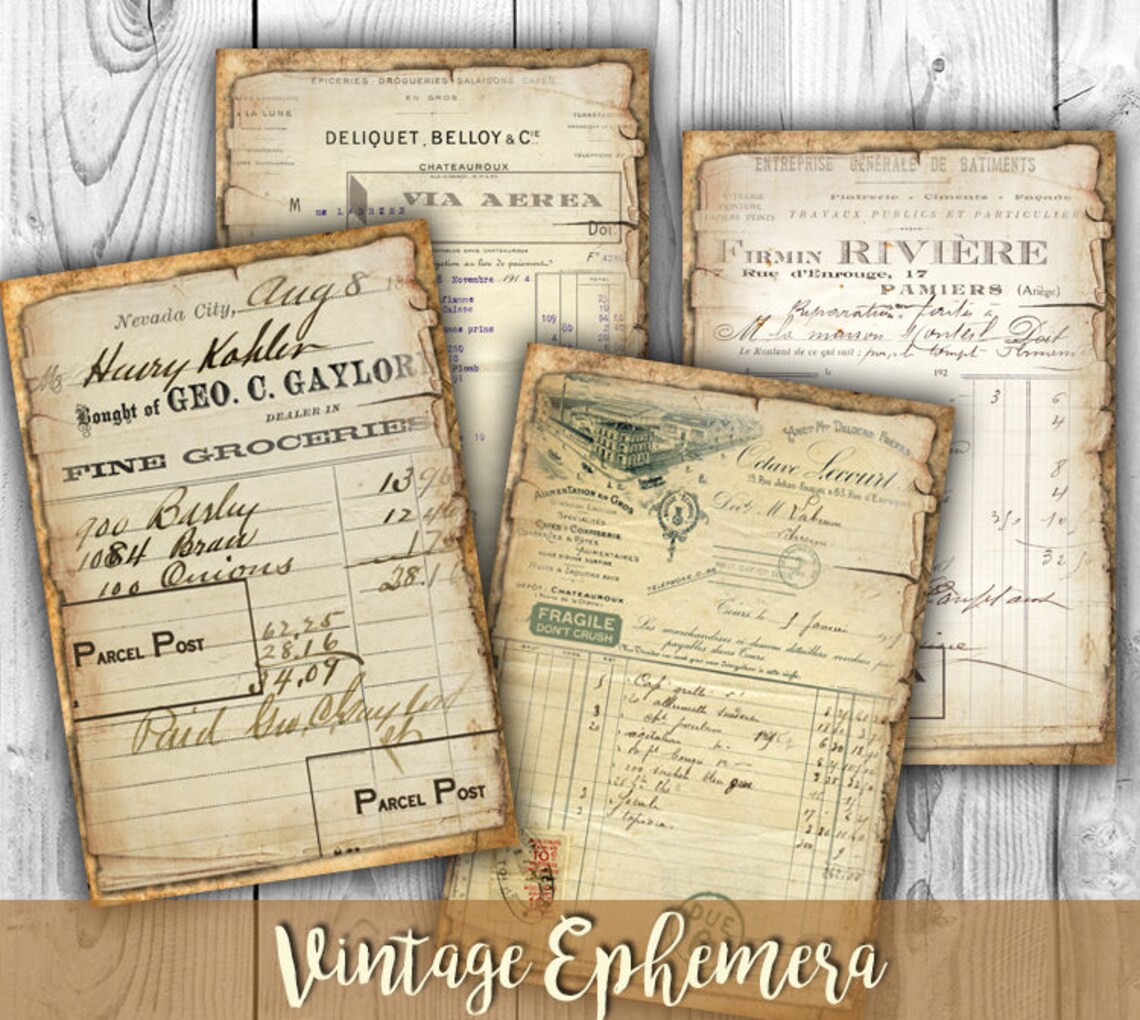 DIGITAL Vintage Ephemera Digital Collage Sheet Download - Etsy