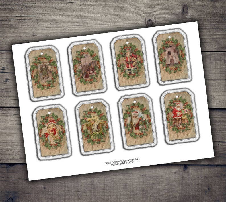 DIGITAL Embroidery Christmas Tags with Fur border Digital | Etsy