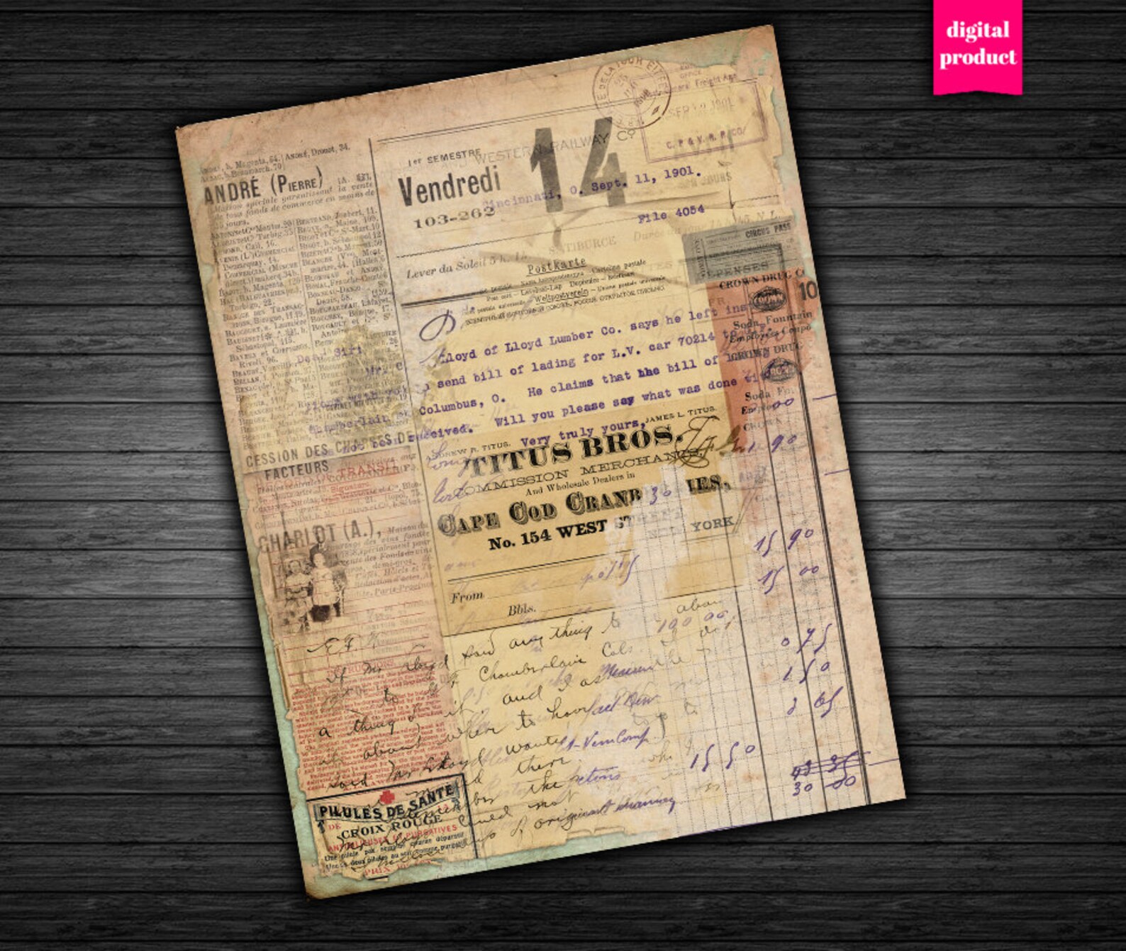 DIGITAL Grunge Ephemera Printable Vintage Ephemera Vintage - Etsy