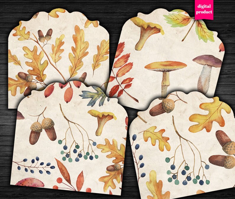 DIGITAL Vintage Fall Envelopes Printable Autumn Envelopes - Etsy