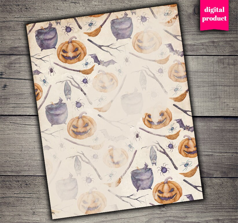 DIGITAL Vintage Halloween Papers Halloween Digital Collage - Etsy