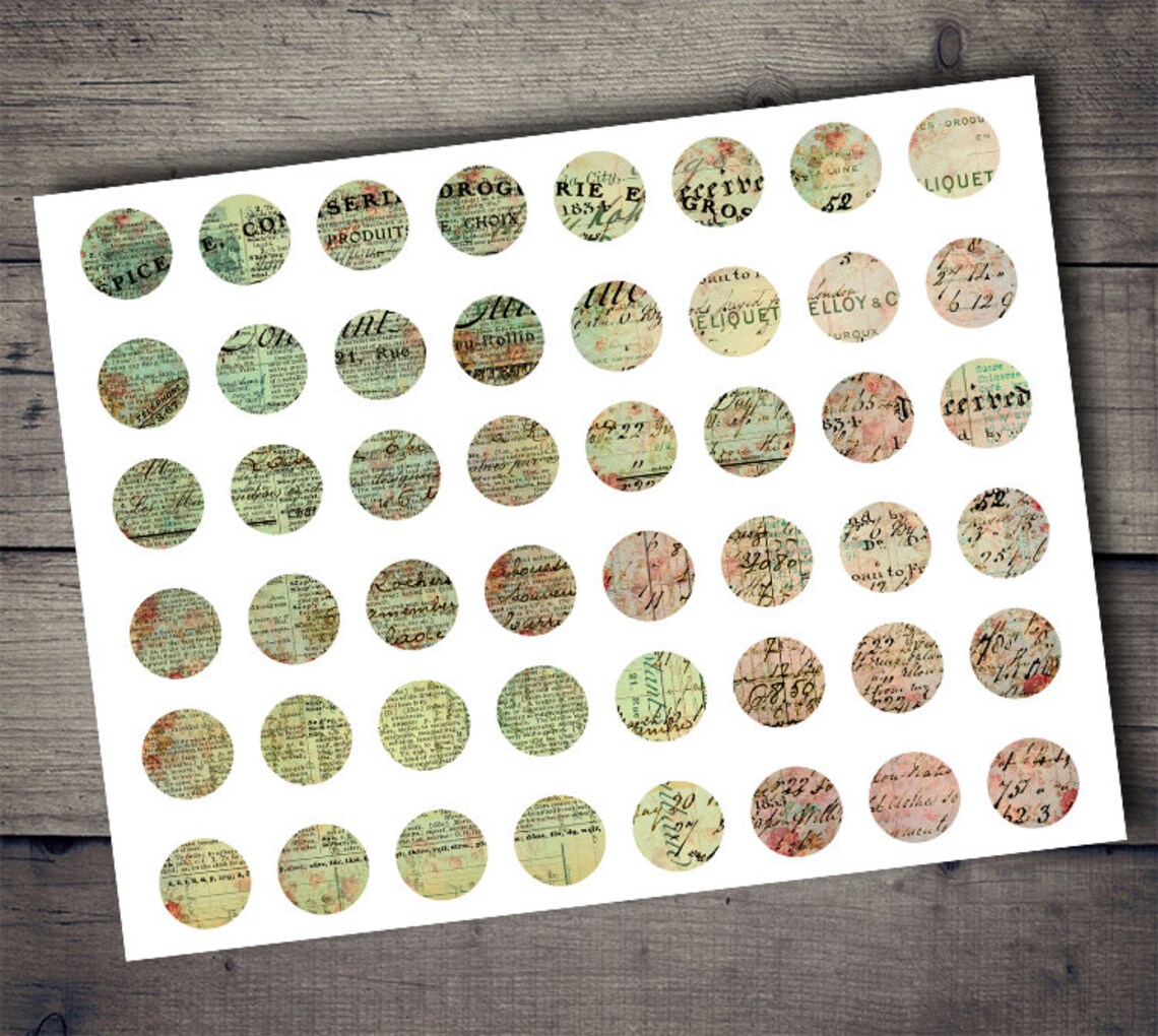 DIGITAL Vintage Floral Ephemera 1 Inch Circles for Jewelry - Etsy
