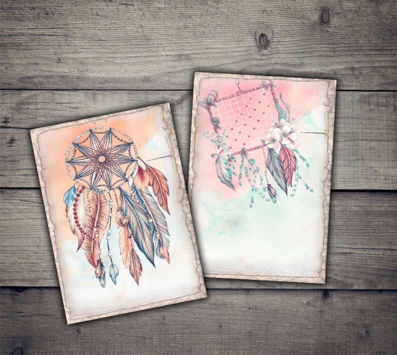 DIGITAL Boho Dreamcatcher Digital Papers Digital Collage - Etsy
