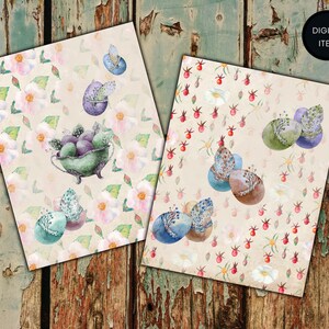 DIGITAL Vintage Easter Eggs Ephemera - Printable Easter Paper Download ...