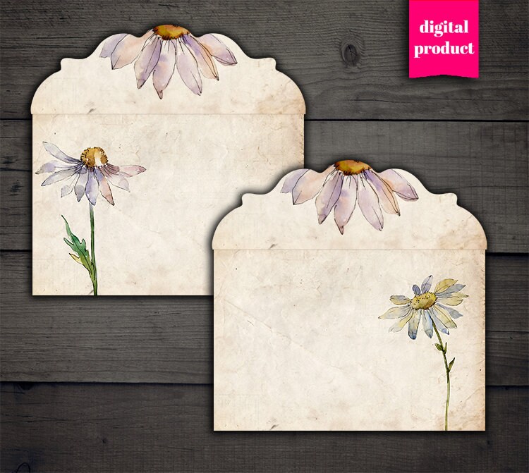 DIGITAL Floral Envelopes Printable Vintage Floral Envelopes - Etsy