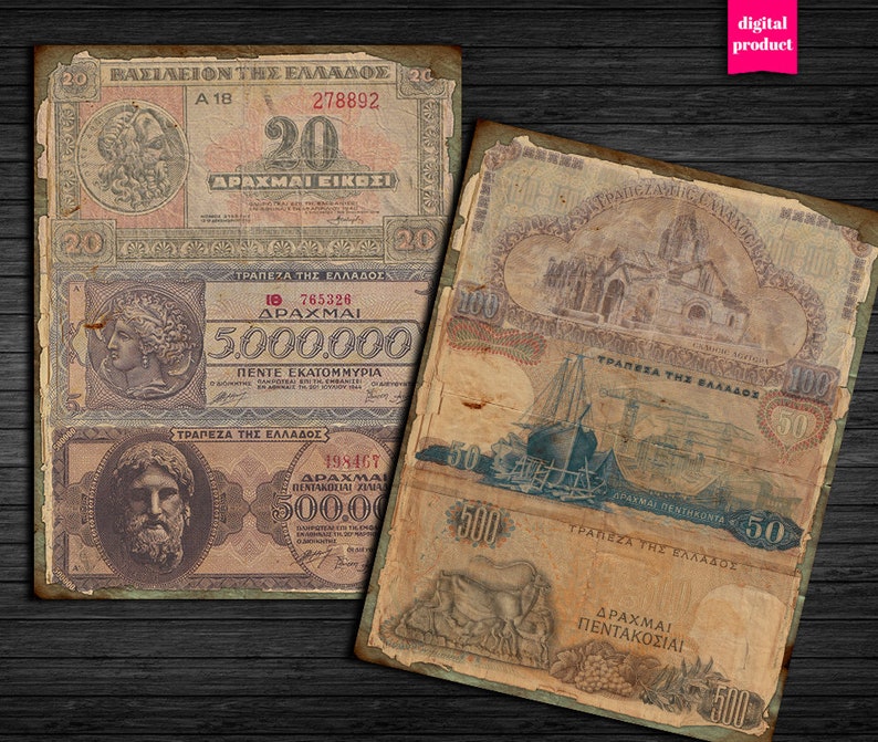 DIGITAL Pre War Antique Money Printable Antique Banknotes - Etsy