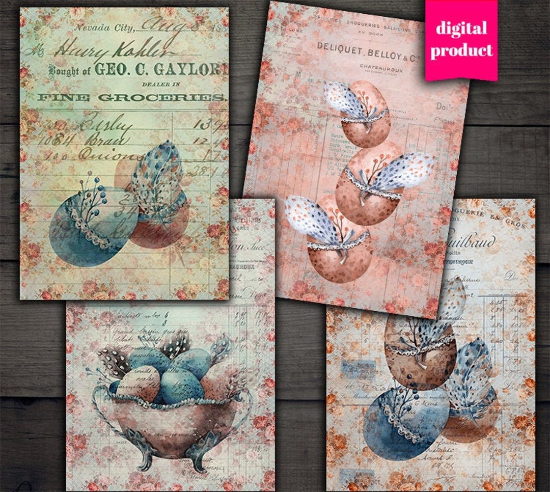 DIGITAL Easter Eggs Digital Easter Paper Download VBM2487 - Etsy