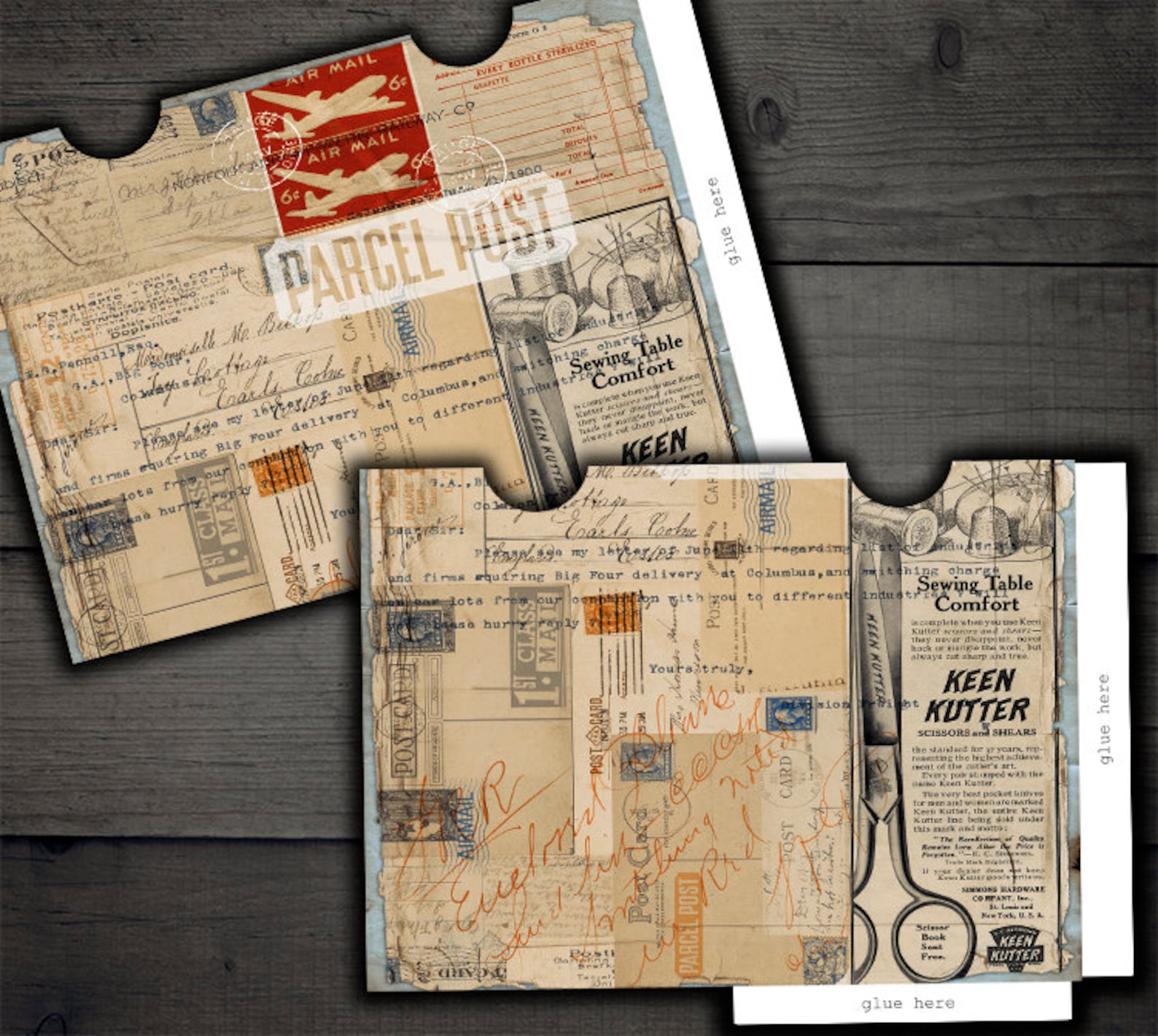 DIGITAL Vintage Postal Ephemera Envelopes Digital Collage - Etsy