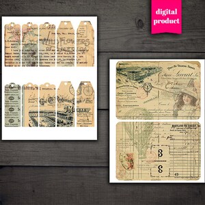 DIGITAL Vintage Junk Journal Kit - Printable Grunge Ephemera Download ...