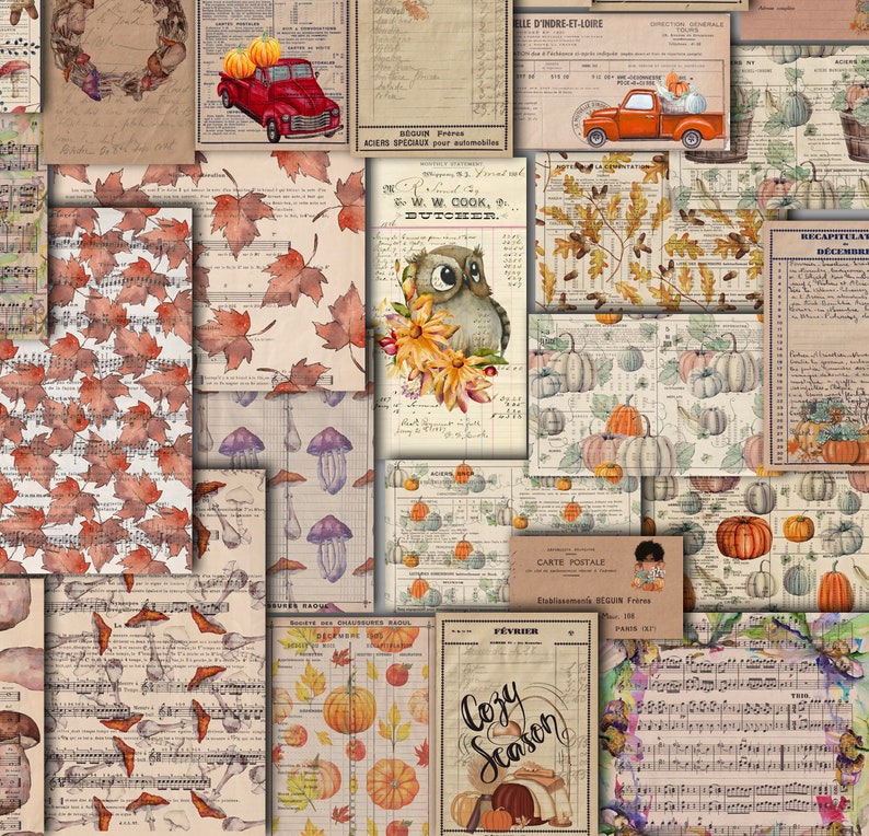 DIGITAL Fall Junk Journal Mega Bundle Ephemera Autumn Junk - Etsy