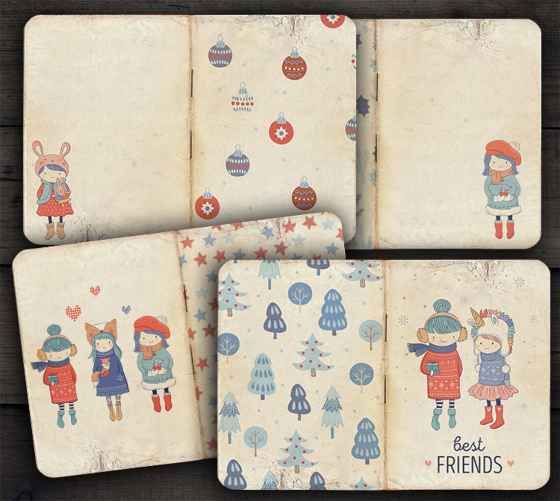 DIGITAL Winter Junk Journal Printable Pages - Winter Digital Paper ...