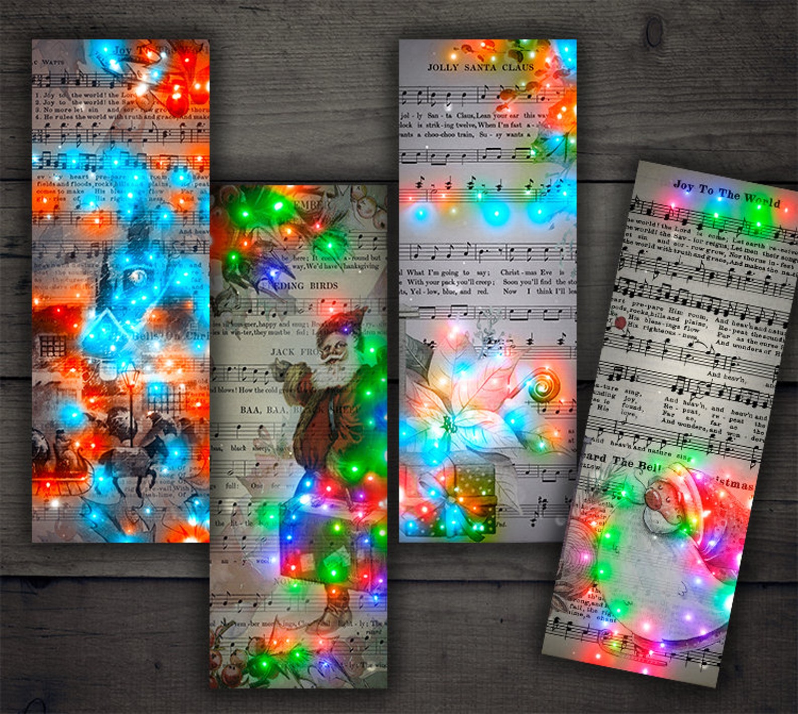 DIGITAL Christmas Lights Bookmarks Digital Collage Sheet | Etsy