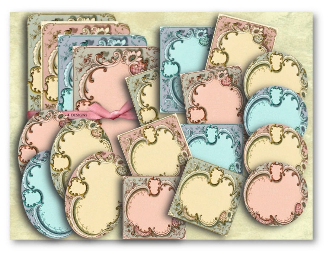DIGITAL Antique Frame Paper Kit - Digital Collage Sheet Download 802 ...