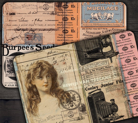 Junk Journal Ephemera DIGITAL DOWNLOAD Scrapbooking 2 Pages of ...