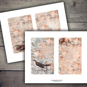 DIGITAL Birds Floral Backgrounds - Digital Paper - Instant Download ...