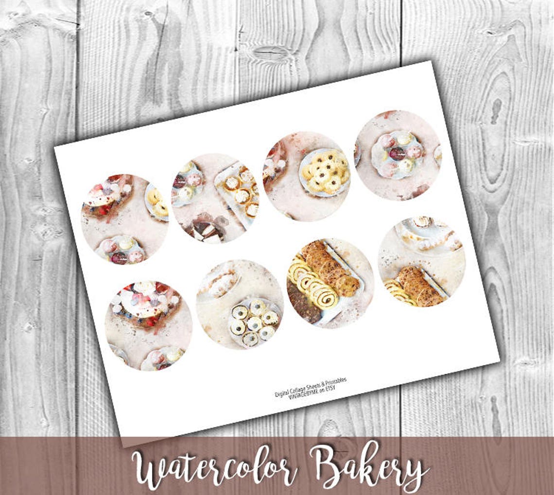 DIGITAL Watercolor Cakes Cupcakes Cookies 2.5 - Etsy