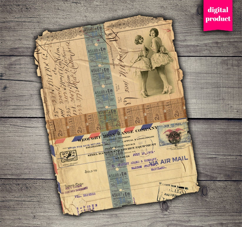 DIGITAL Vintage Grunge Ephemera Printable Grunge Ephemera | Etsy