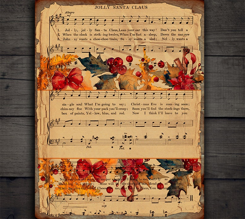 DIGITAL Vintage Christmas Digital Papers - Printable Junk Journal ...