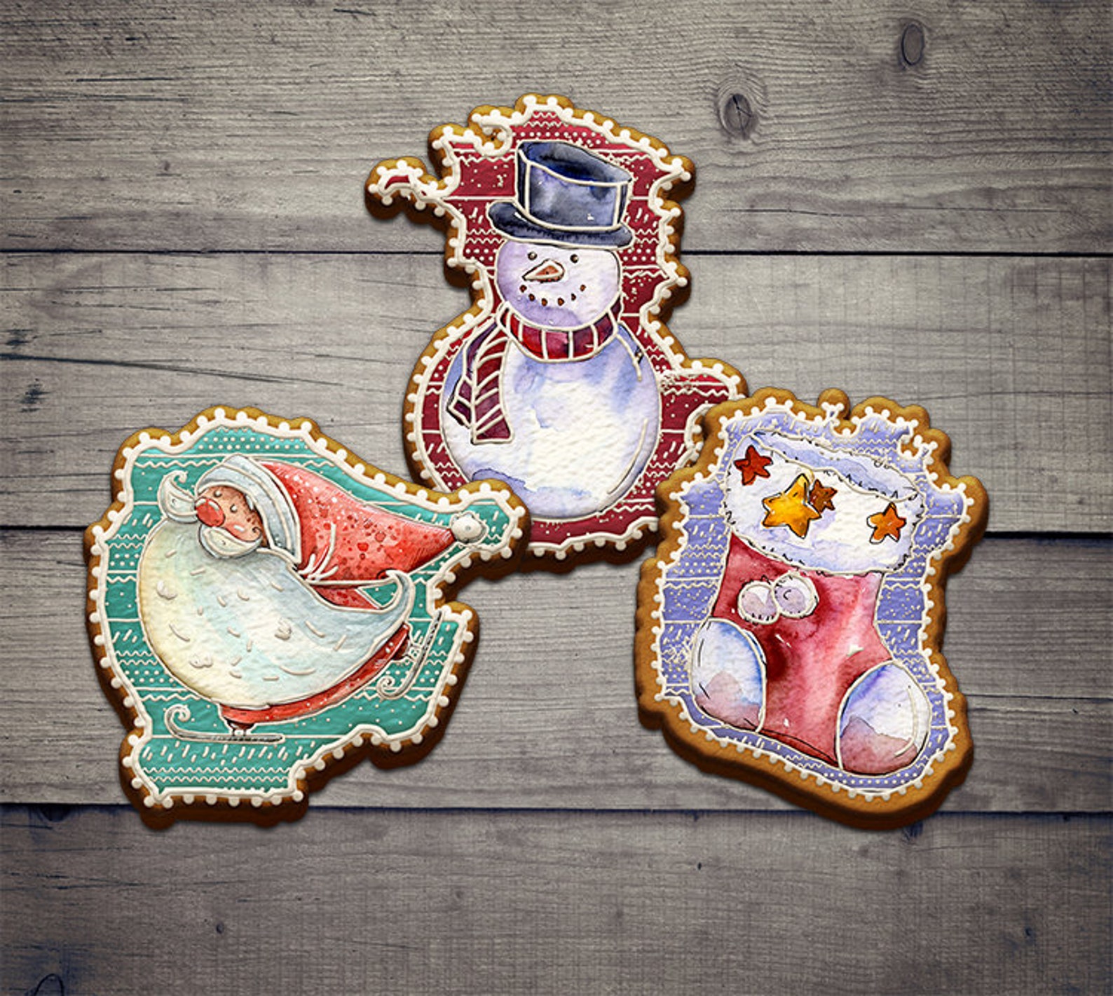 DIGITAL Christmas Gingerbread Cookies Digital Collage Sheet - Etsy