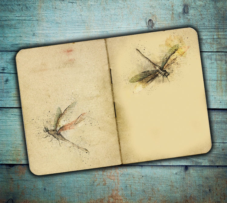 DIGITAL Printable Dragonfly Junk Journal Ephemera Digital - Etsy