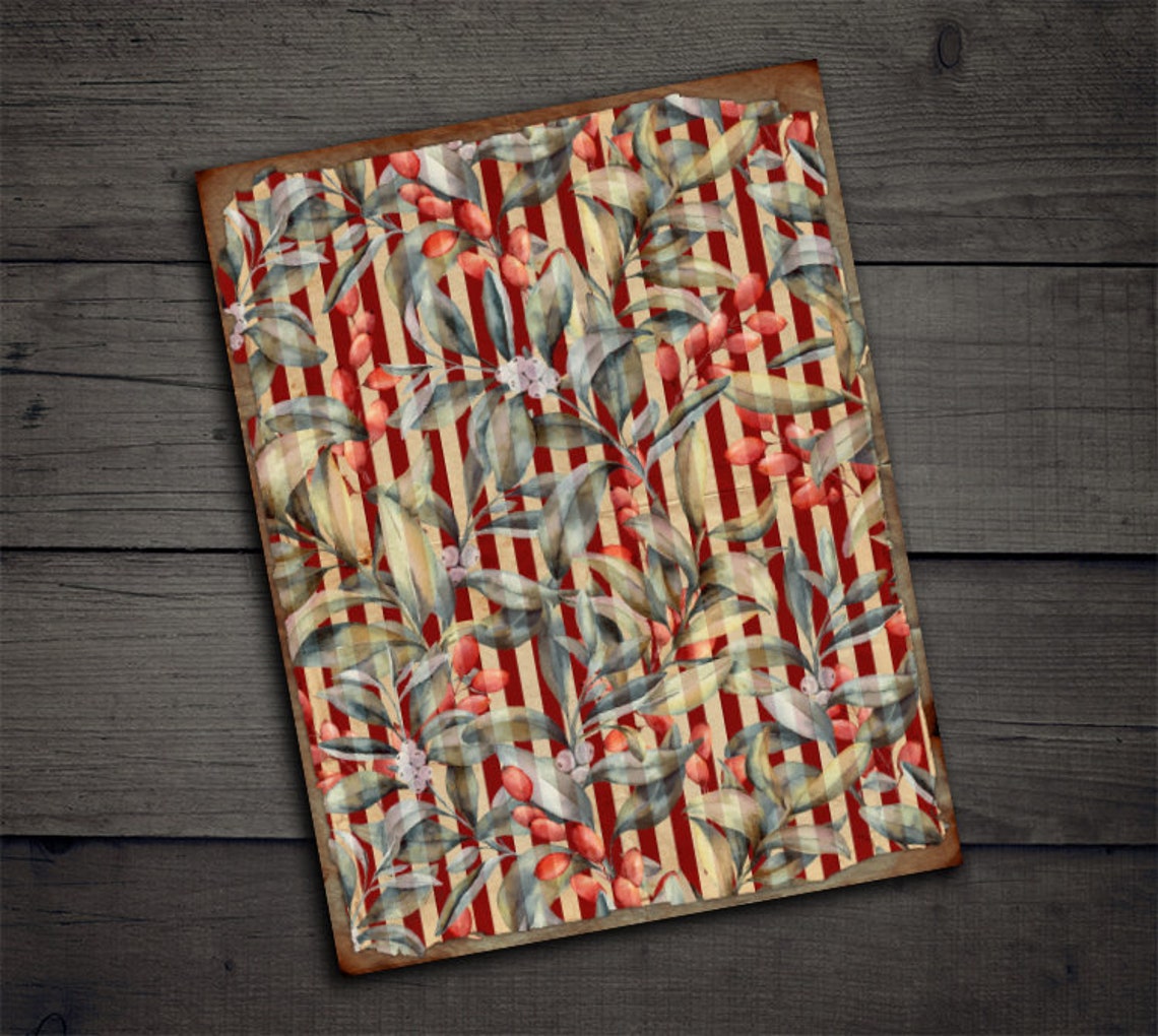 DIGITAL Digital Vintage Christmas Red Stripes Paper Download - Etsy