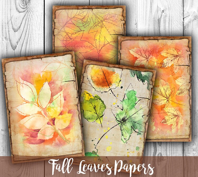 DIGITAL Fall Leaves Digital Collage Sheet Download Digital | Etsy