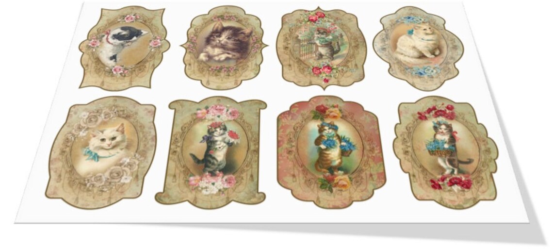 DIGITAL Cat Labels Digital Collage Sheet Download 807 - Etsy