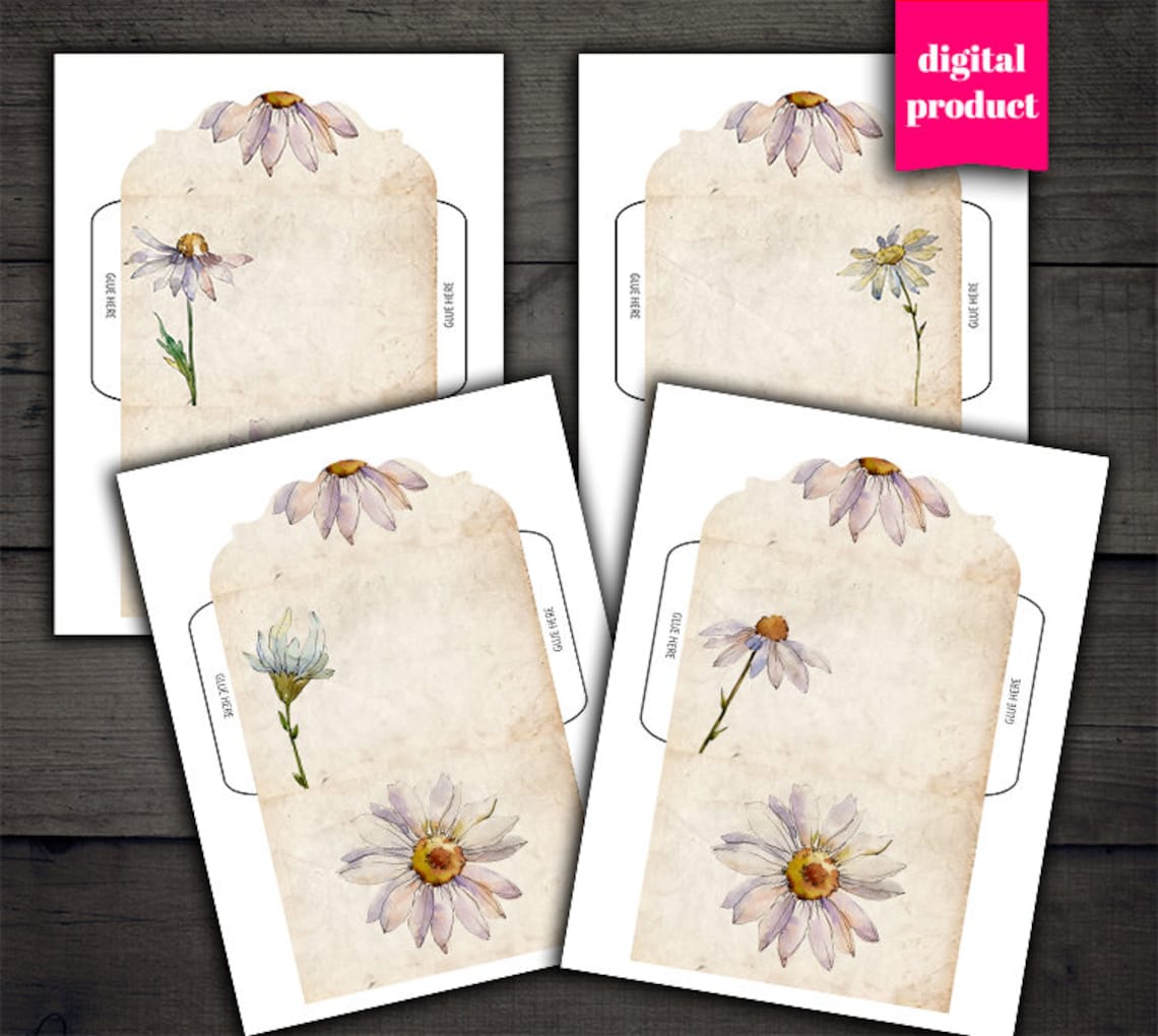 DIGITAL Floral Envelopes Printable Vintage Floral Envelopes - Etsy