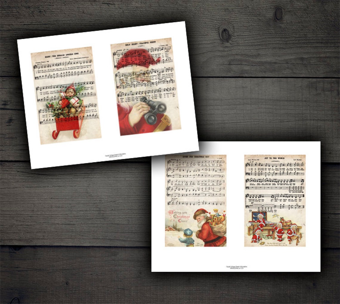 DIGITAL Printable Vintage Christmas Music Sheets Digital - Etsy