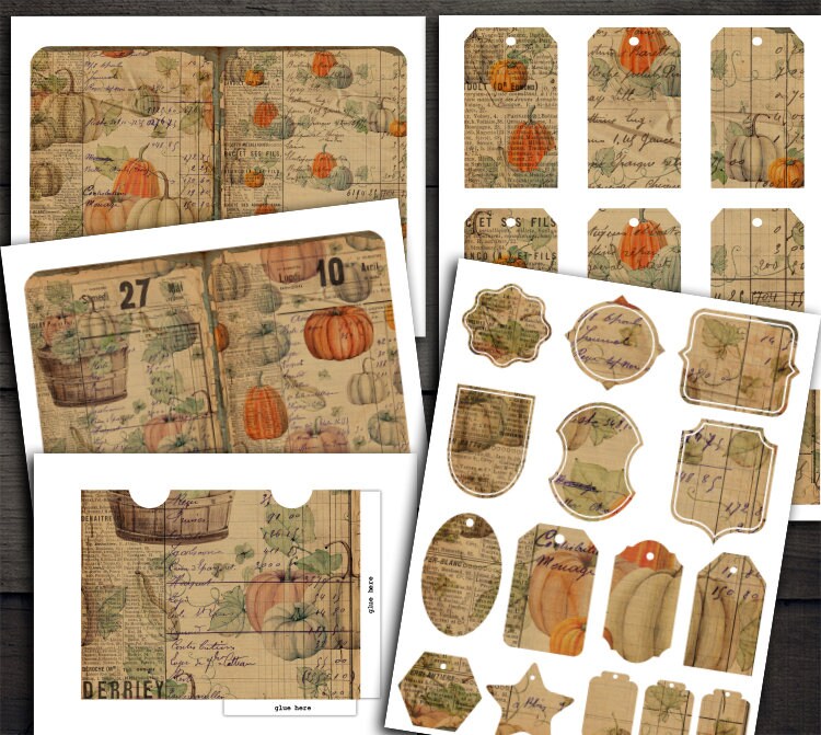 DIGITAL Digital Fall Junk Journal Kit Vintage Digital Paper - Etsy