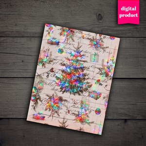 DIGITAL Glowing Christmas Lights Printable Junk Journal Ephemera ...